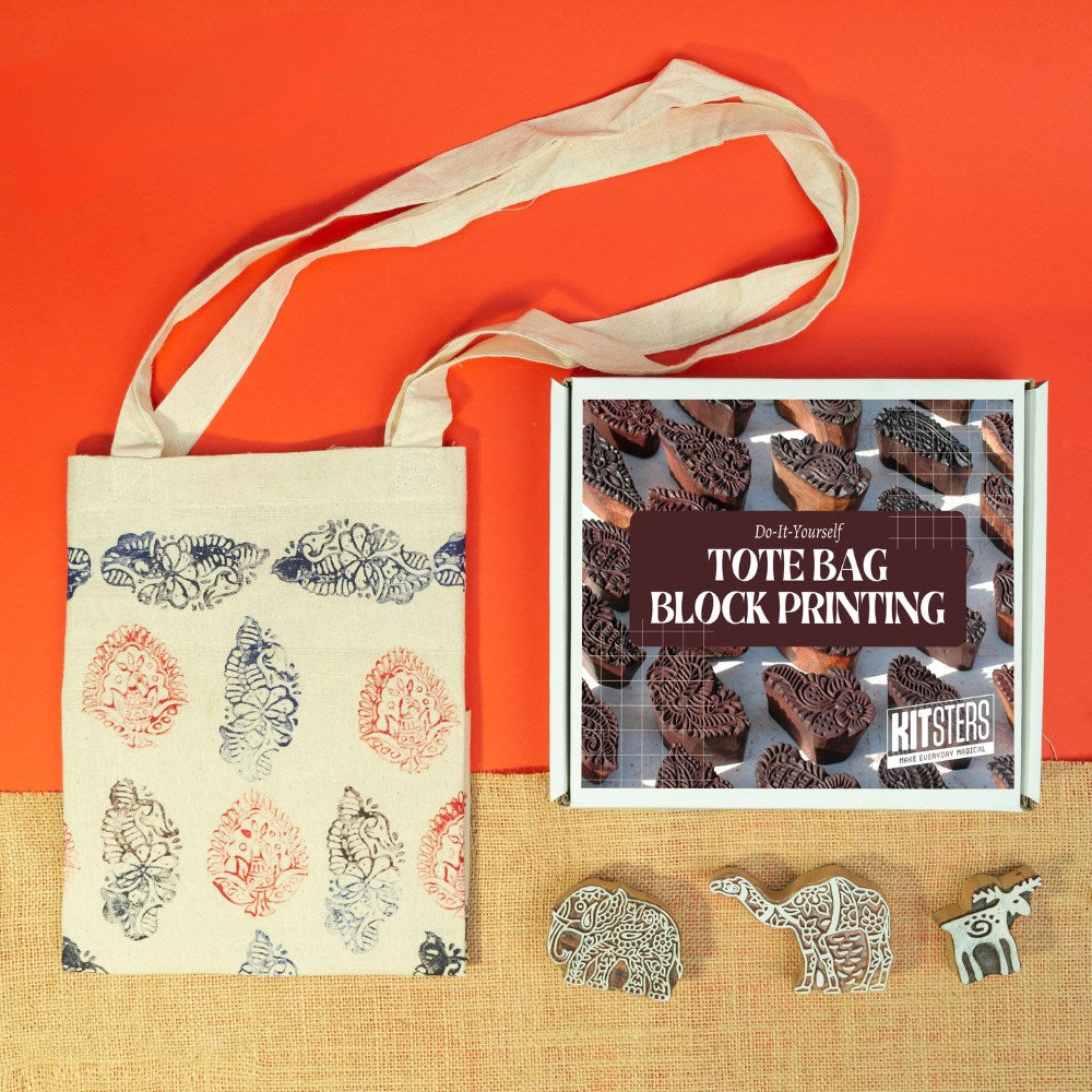 DIY Block Printing Kit (Tote Bag) | Best Indian Arts & Crafts Kit ...