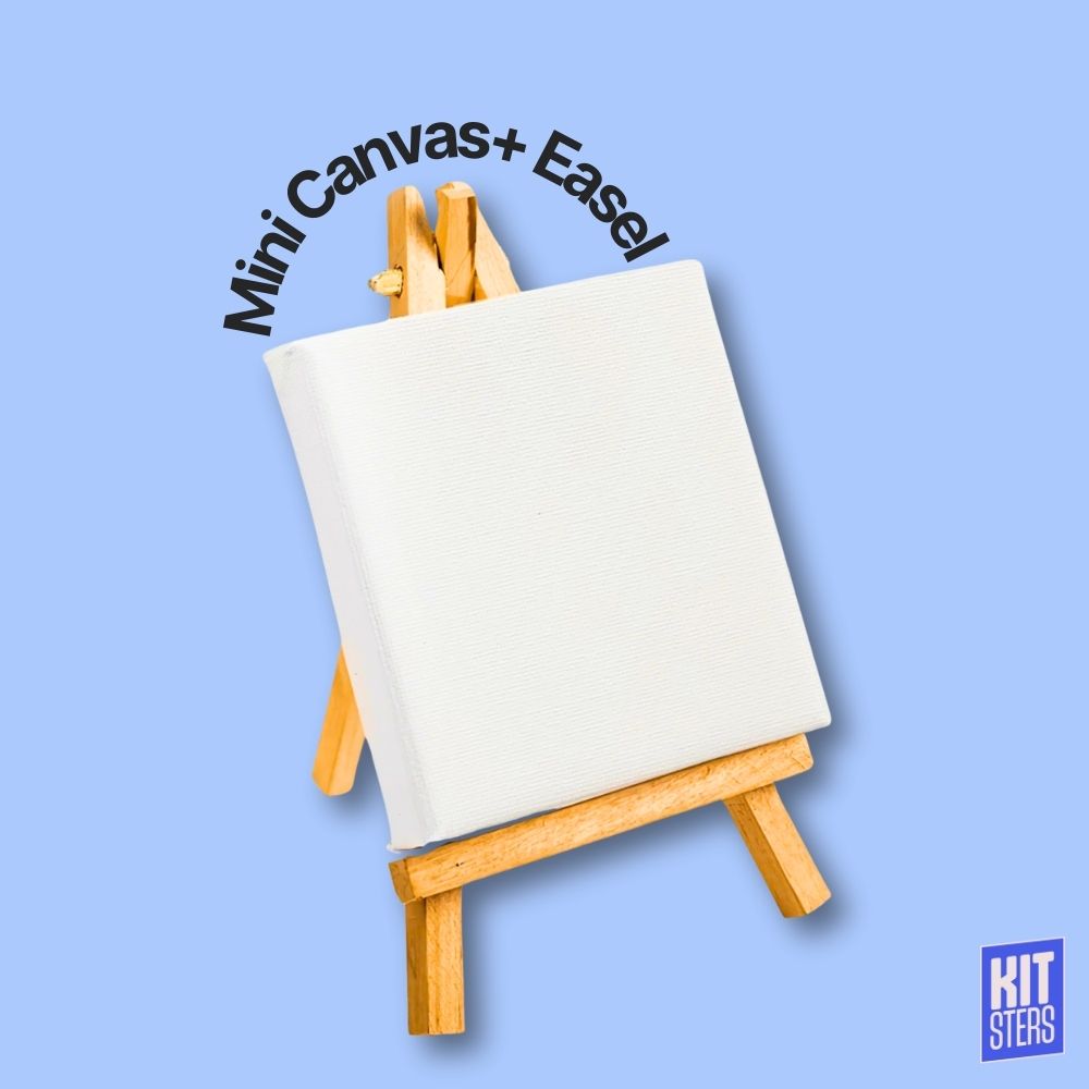 Mini Canvas With Wooden Easel | Perfect for Small Paintings | Kitsters