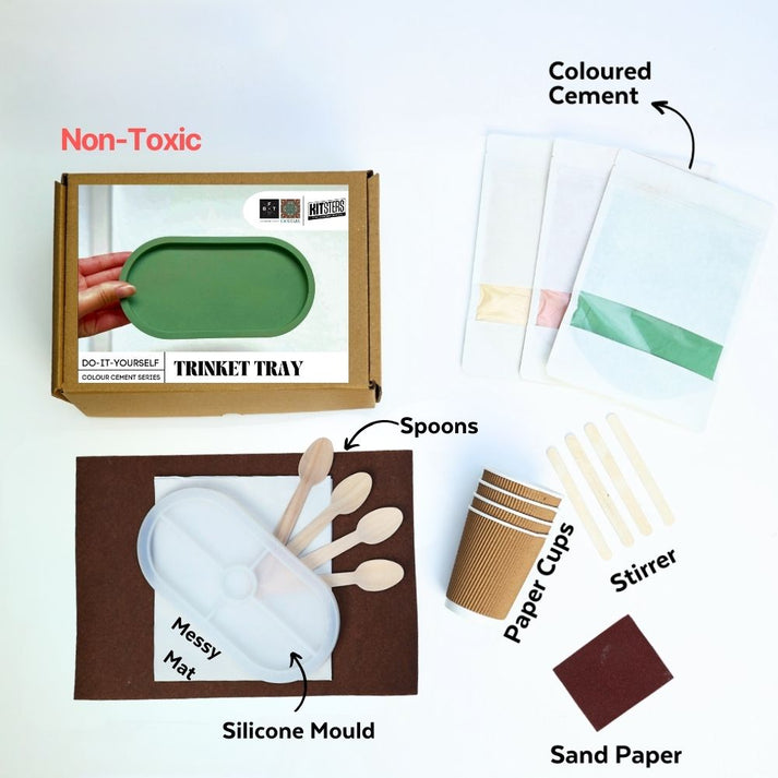 DIY Coloured Cement Trinket Tray Kit| Unique DIY | Kitsters