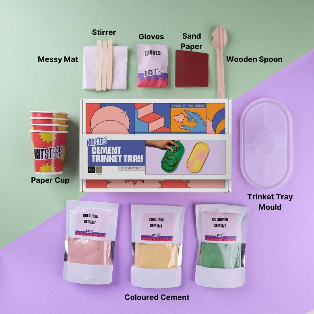DIY Coloured Cement Trinket Tray Kit| Unique DIY | Kitsters