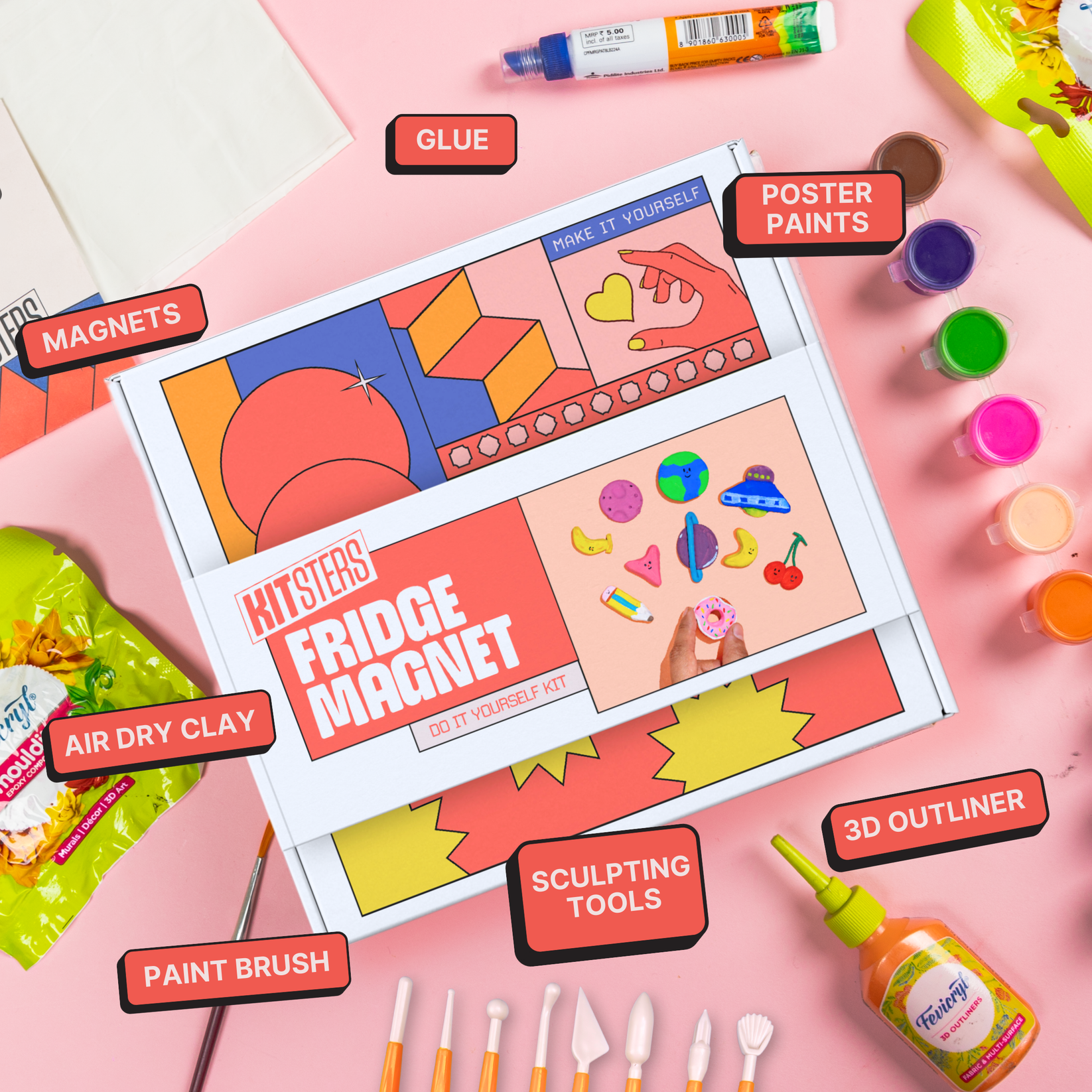 DIY Fridge Magnet Kit | Art & Craft Kit | Kitsters