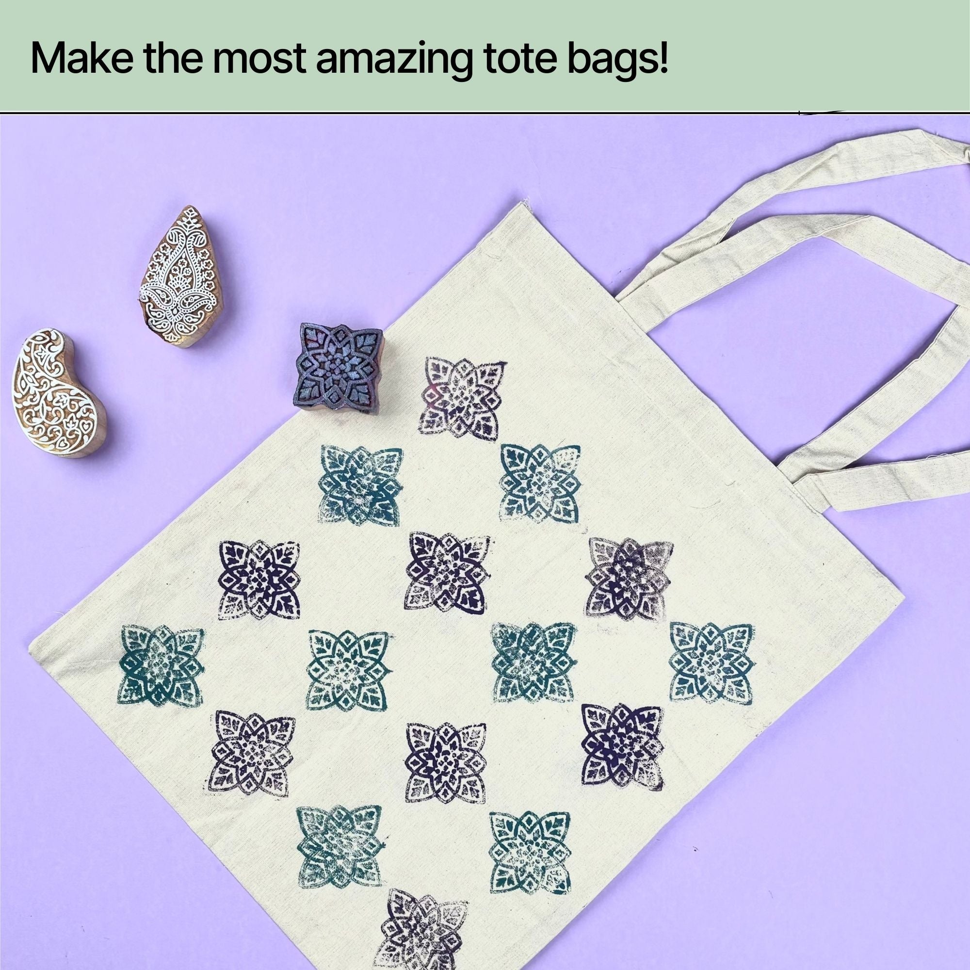 DIY Block Printing Kit (Tote Bag) | Best Indian Arts & Crafts Kit ...