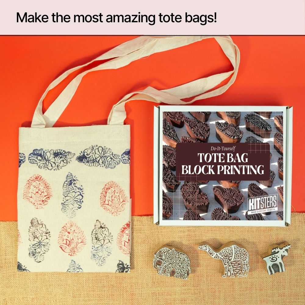 DIY Block Printing Kit (Tote Bag) | Best Indian Arts & Crafts Kit ...