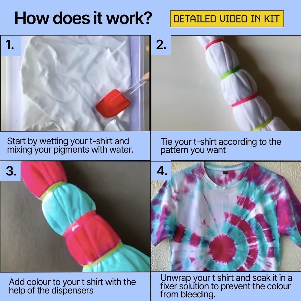 DIY Tie & Dye Kit | Art & Craft Kit for Adults & Kids | Kitsters