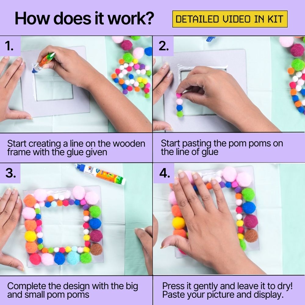 DIY Pom Pom Photo Frame Kit | Birthday Return Gift Ideas | Kitsters