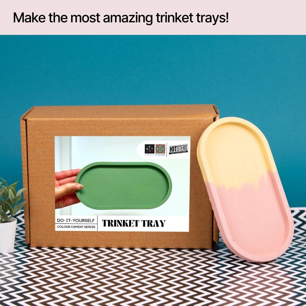 DIY Coloured Cement Trinket Tray Kit| Unique DIY | Kitsters