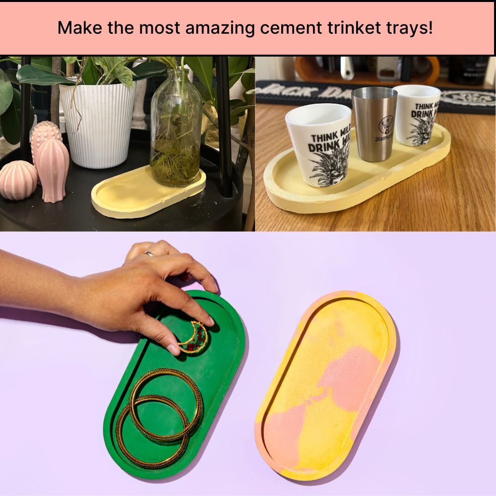 DIY Coloured Cement Trinket Tray Kit| Unique DIY | Kitsters