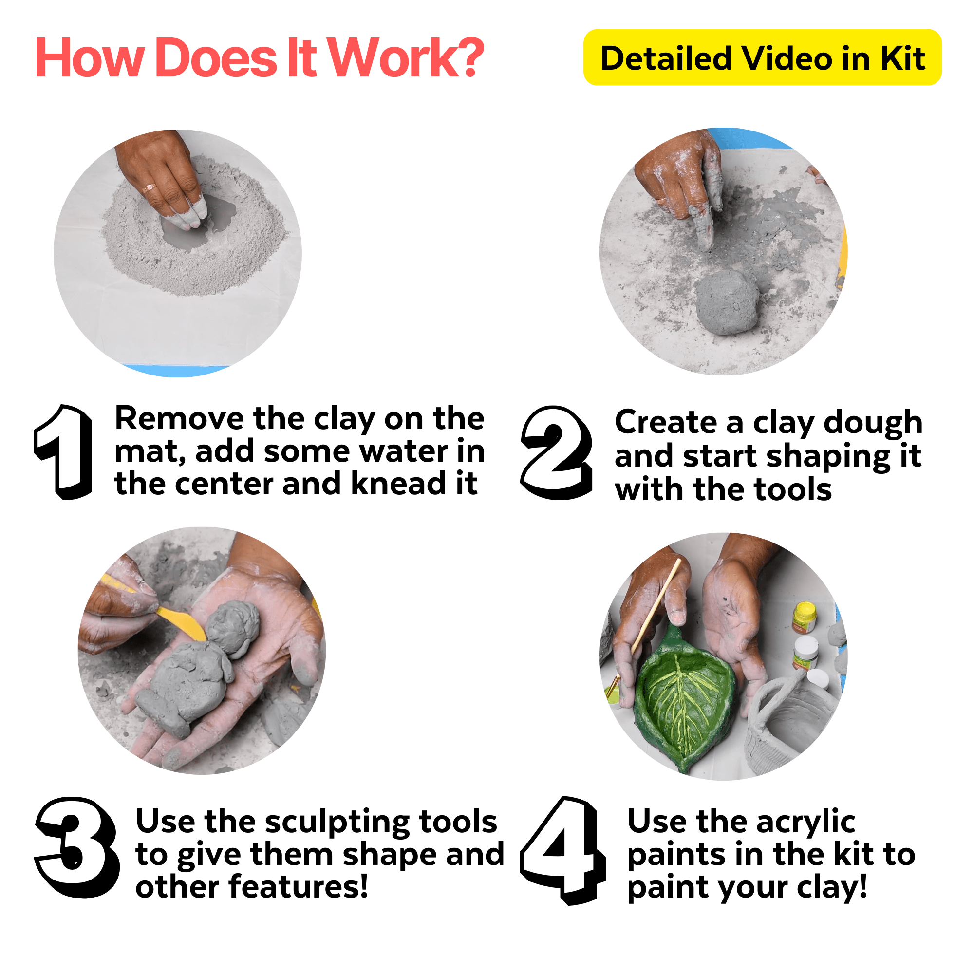 DIY Clay Sculpting Kit | Art & Craft Kit | Kitsters