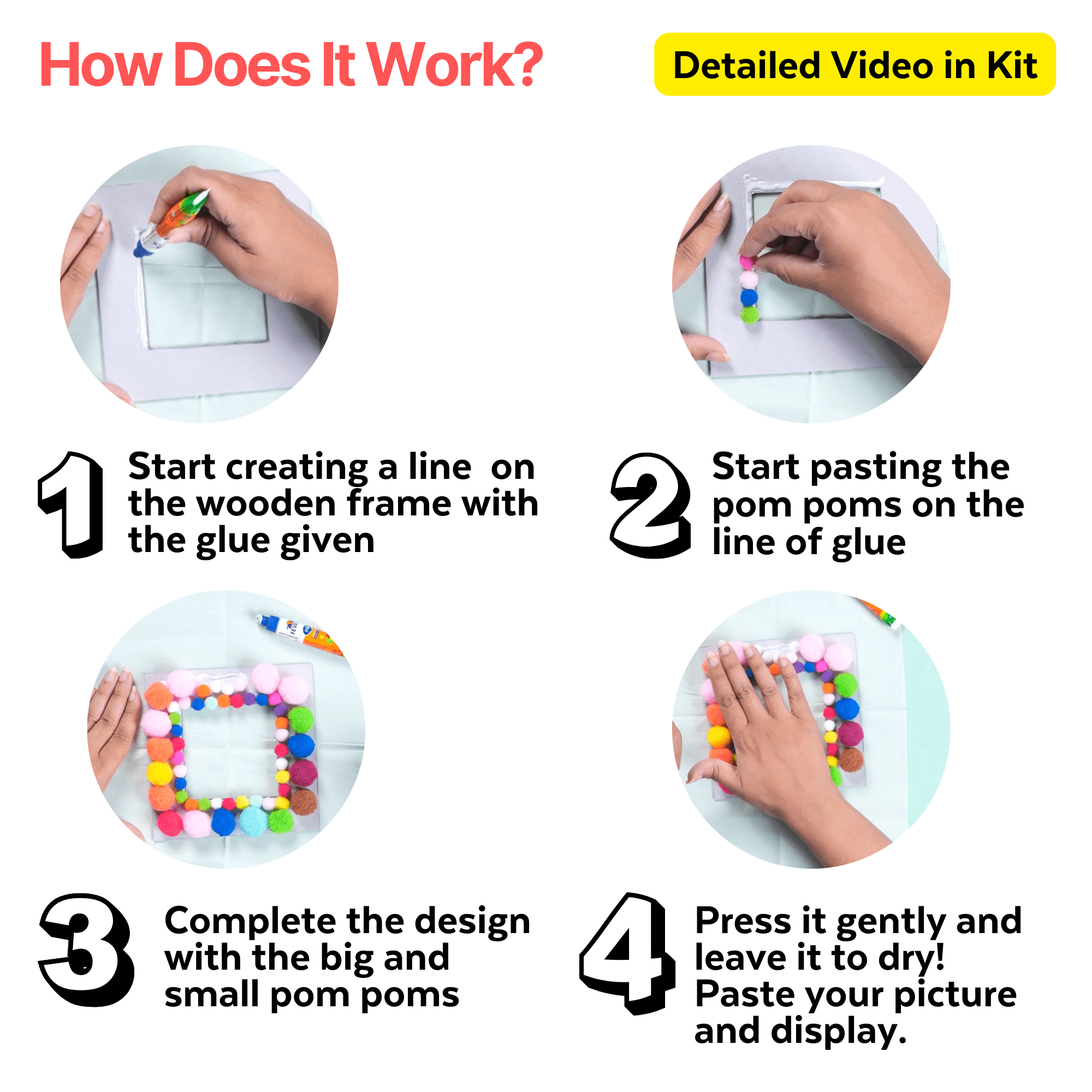 DIY Pom Pom Photo Frame Kit | Birthday Return Gift Ideas | Kitsters