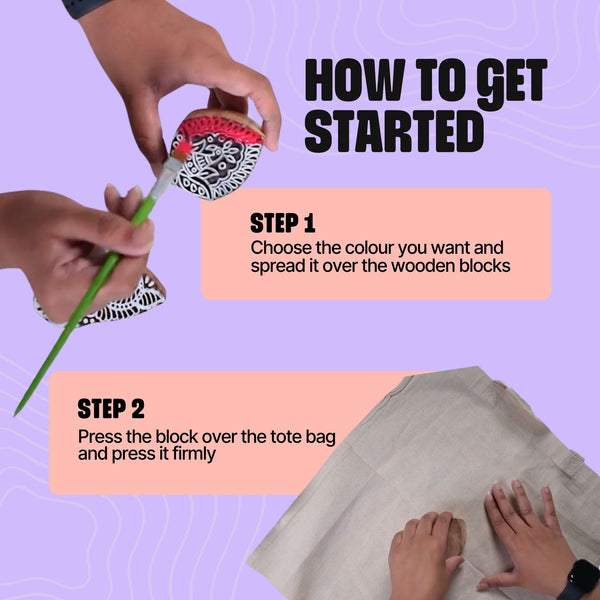 DIY Block Printing Kit (Tote Bag) | Best Indian Arts & Crafts Kit ...