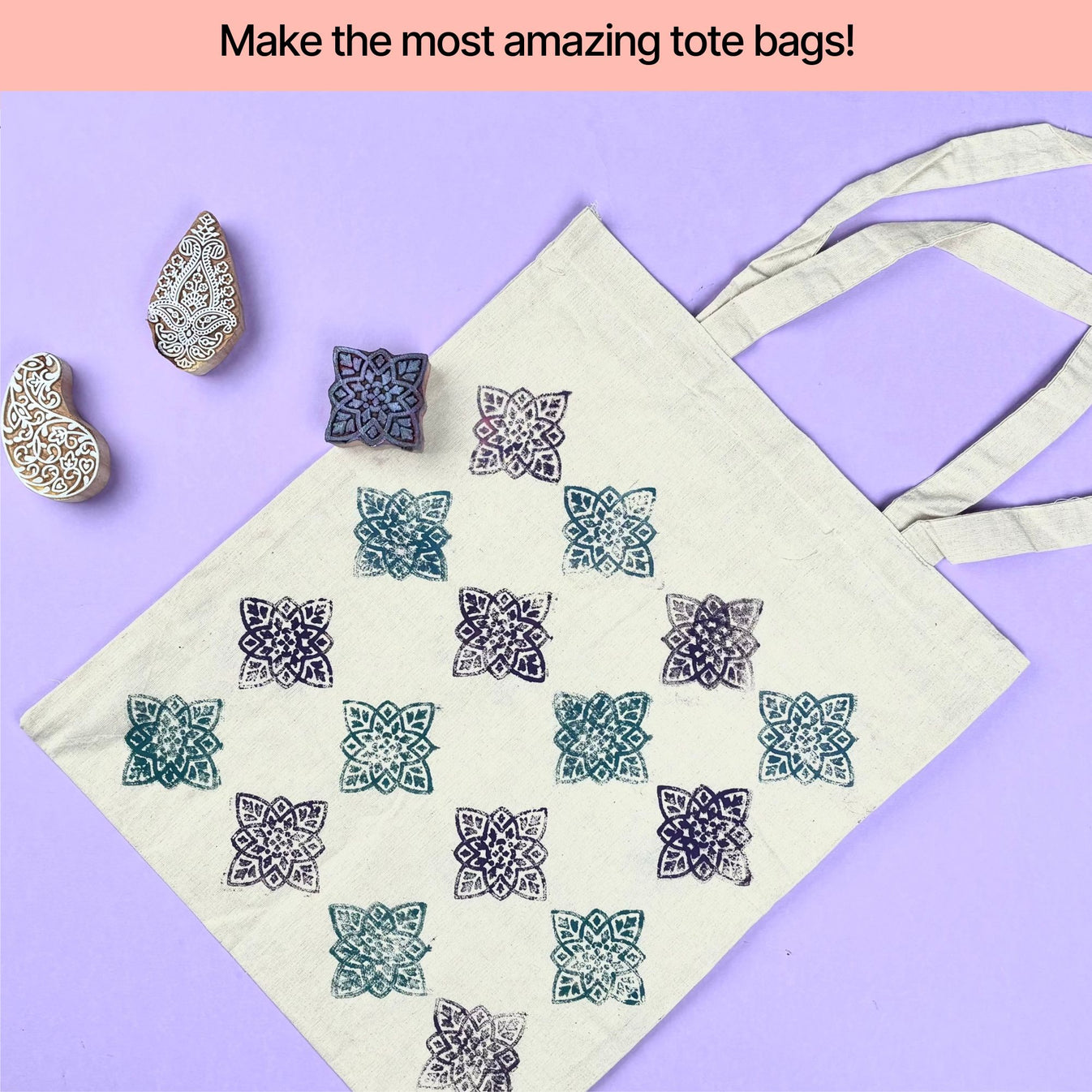 DIY Block Printing Kit (Tote Bag) | Best Indian Arts & Crafts Kit ...